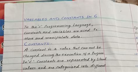 What Is A Variables And Constants In C Language