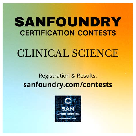 Sanfoundry Has Launched Clinical Science Certification Contest For