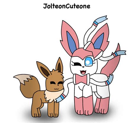 Eevee And Sylveon By Jolteoncuteone On Deviantart