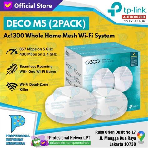 Jual TP LINK Deco M5 AC1300 2Pack Whole Home Mesh WiFi System Tplink 2 Pack Di Seller NEW VISION