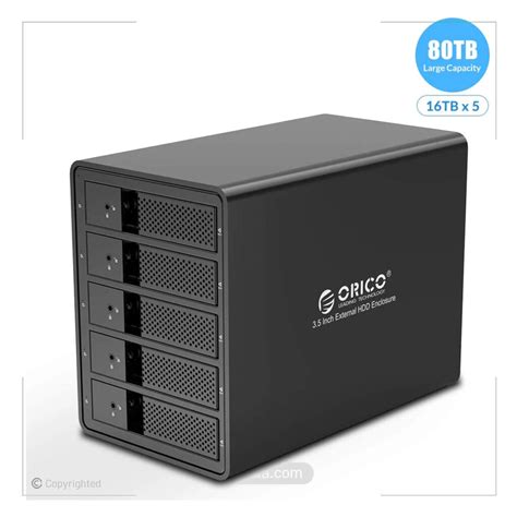 هارد باکس ۵ سینی اوریکو Orico 9558u3 پشتیبانی تا 90tb Usb 30 فن