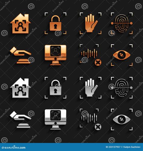 Set Face Recognition Fingerprint Eye Scan Rejection Voice Palm Smart Home With Face Id And