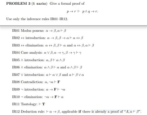 solved problem 3 5 ﻿marks ﻿give a formal proof ofp ﻿r `
