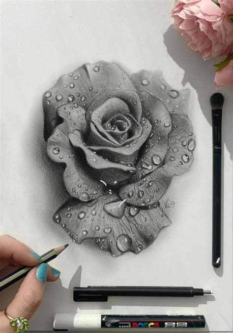 Hyper Realistic Pencil Drawings Flower Realistic Lily Flower Drawing