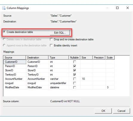 Column Mappings (SQL Server Import and Export Wizard) - SQL Server Integration Services (SSIS ...