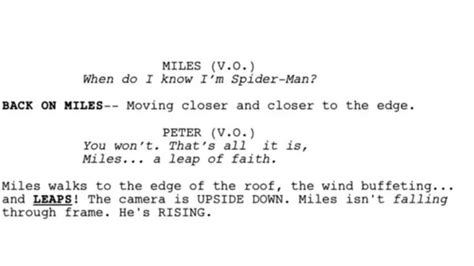 Spiderverse Screenwriting A Script For Spiderman Into The Spiderverse