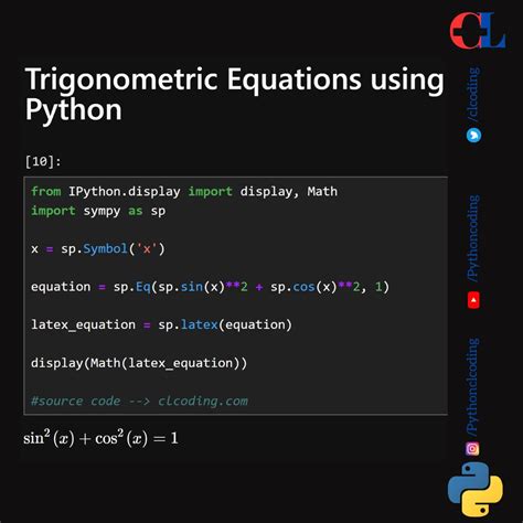 Python Coding On Linkedin Trigonometric Equations Using Python