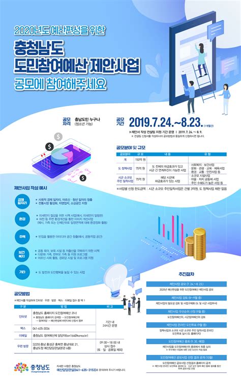 충남도청 2020년도 예산편성을 위한 충청남도 도민참여예산 제안사업 공모에 참여해주세요 🧮 Facebook