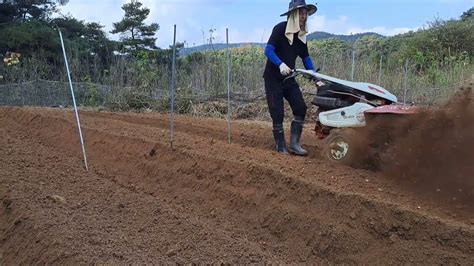 고추밭 두둑80 골80 관리기로 조금은 쉽게 만들기 Youtube