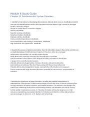Module 8 Studyguide Docx Module 8 Study Guide Chapter 12 Cardiovascular System Disorders 1