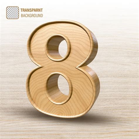 Premium Psd Psd 3d Realistic 3 Number Wooden Texture Isolated