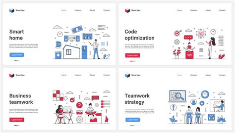 Business Processes Optimization Set Productive Vector Image