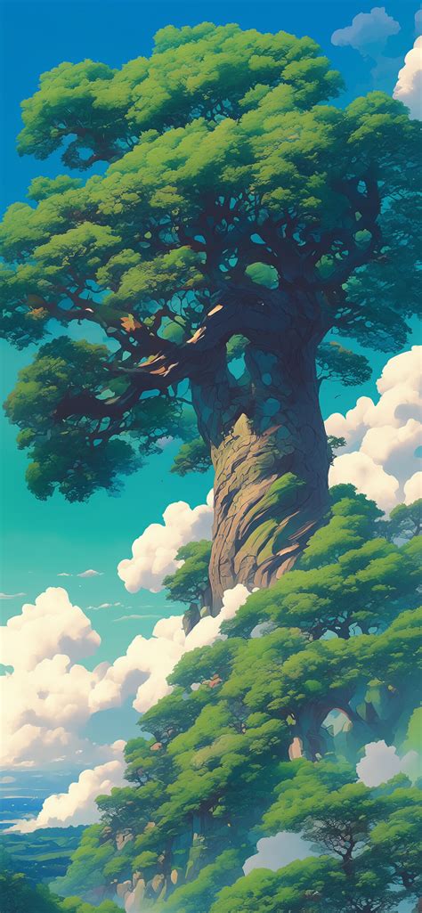 Fantasy Tree Scenery In Ghibli Style Wallpapers Nature Wallpapers