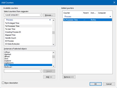 Performance Monitor Perfmon On Windows 10 No Process Counter