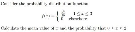 Solved Consider The Probability Distribution Function Chegg