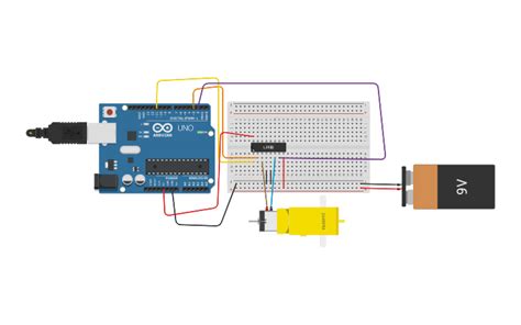 Circuit Design Prática 4 Motores Tinkercad