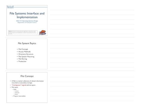 Pdf File Systems Interface And Implementationfile Systems Interface