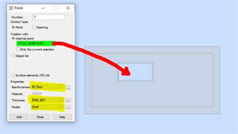How To Create Separate Panel Inside Slab To Use It For Uniform Planar