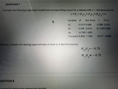 consider the following regression model and