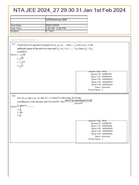 29 Jan Shift 2 Final Pdf Multiple Choice Educational Assessment And Evaluation