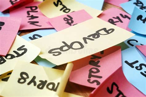 Devops Concept Software Scrum Agile Board With Paper Task Agile Software Development