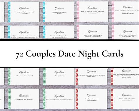 Relationship Cards Printable Couples Date Night Cards Instant Digital Download Sex Game For