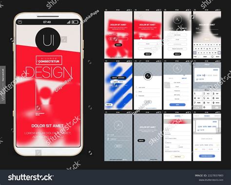 design mobile app ui ux gui stock vector royalty free 2227837983