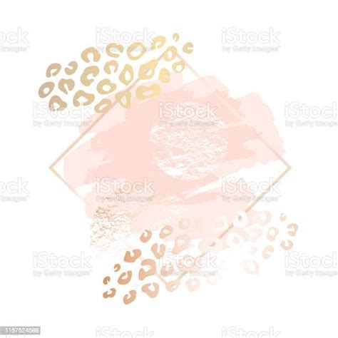 골든 핑크 아트 프레임입니다 현대 카드 디자인 브러시 스트로크 라인 포인트 골드 프리미엄 브로셔 전단지 로고에 대한 스톡 벡터