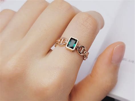 18k 그린사각반지 재고세일 귀금속플랫폼 골드칩