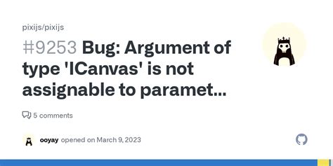 Bug Argument Of Type Icanvas Is Not Assignable To Parameter Of Type