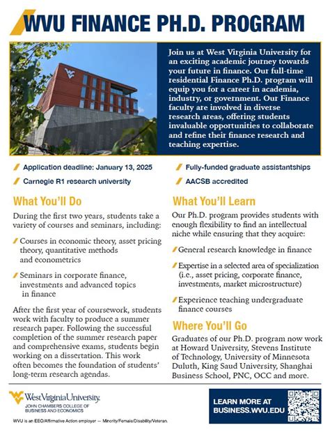 The Finance Department At Chambers College Of Business And Economics West Virginia University