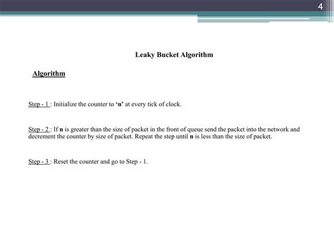Leaky Bucket And Tocken Bucket Traffic Shaping Ppt Free Download