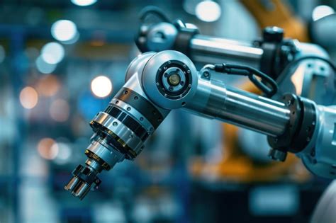 Hightech Robotic Arm In Precision Manufacturing Setting Premium Ai Generated Image