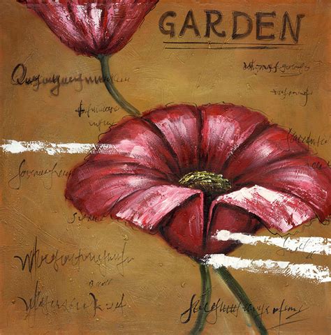 现代红花肌理画 画好画