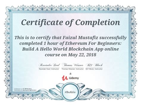 Faizul Mustafiz On Linkedin Completion Certificate For Ethereum For