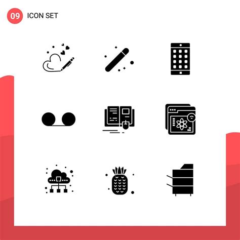 User Interface Pack Of 9 Basic Solid Glyphs Of Education Voice Graphical Message Password