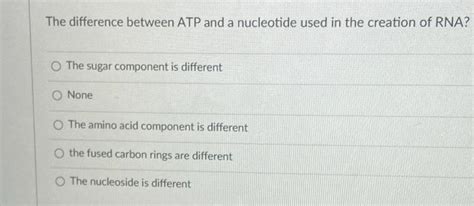Solved The Difference Between ATP And A Nucleotide Used In Chegg Com
