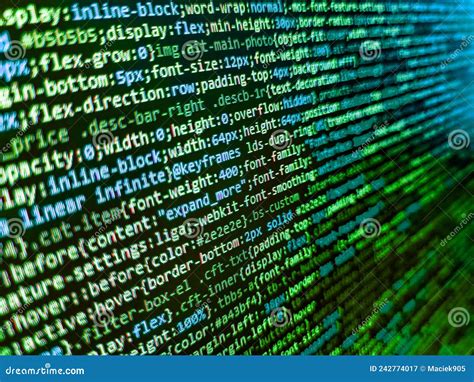 Shallow Depth Of Field Effect Abstract Computer Script Source Code Shallow Depth Of Field