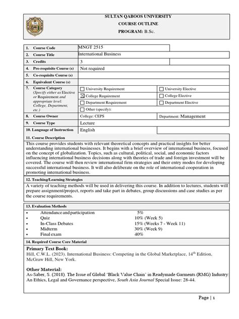 2515 Course Outline Fall 2023 Pdf Academic Dishonesty Science