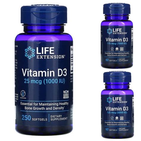 Authentic Usa Life Extension Vitamin D3 Cholecalciferol 1000iu