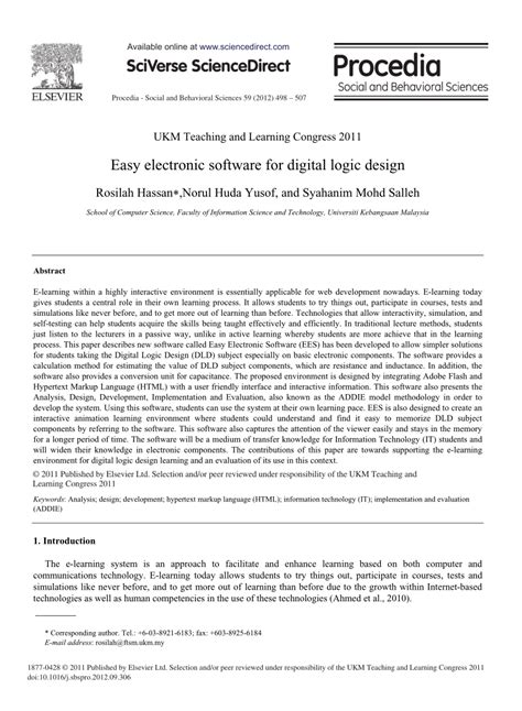 Pdf Easy Electronic Software For Digital Logic Design