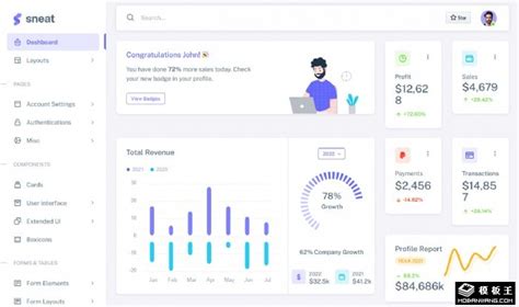 销售数据分类统计管理网站模板 Html 模板王