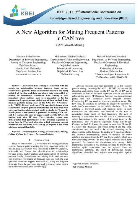 pdf a new algorithm for mining frequent patterns in can tree can