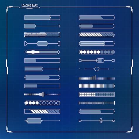Premium Vector Futuristic Loading Bars Set