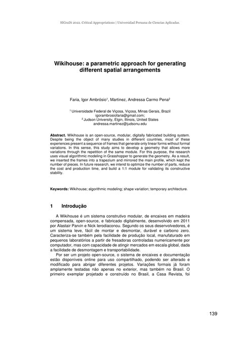 Pdf Wikihouse A Parametric Approach For Generating Different Spatial
