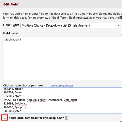 Medication Field Configuration Nacc Docs