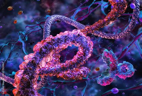 3d Protein Molecules Structure Formed By Amino Acids And Peptides Visualization Of Protein