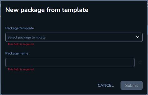 Connect Docs Creating A Package Using A Package Template