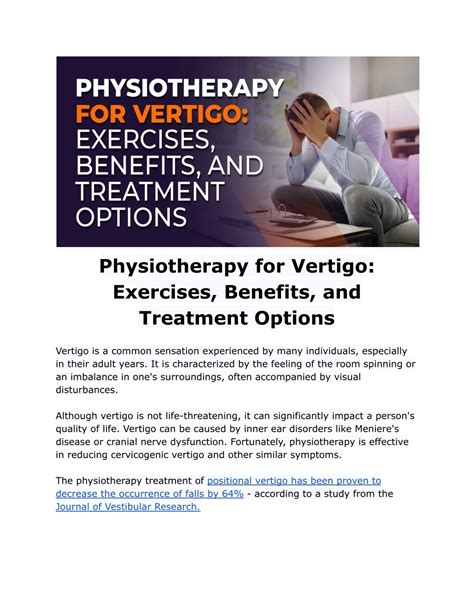 Ppt Physiotherapy For Vertigo Exercises Benefits And Treatment Options Powerpoint
