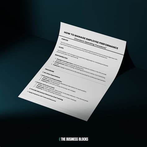 How To Manage Employee Performance Sop Template Employee Performance Assessment Sop Performance